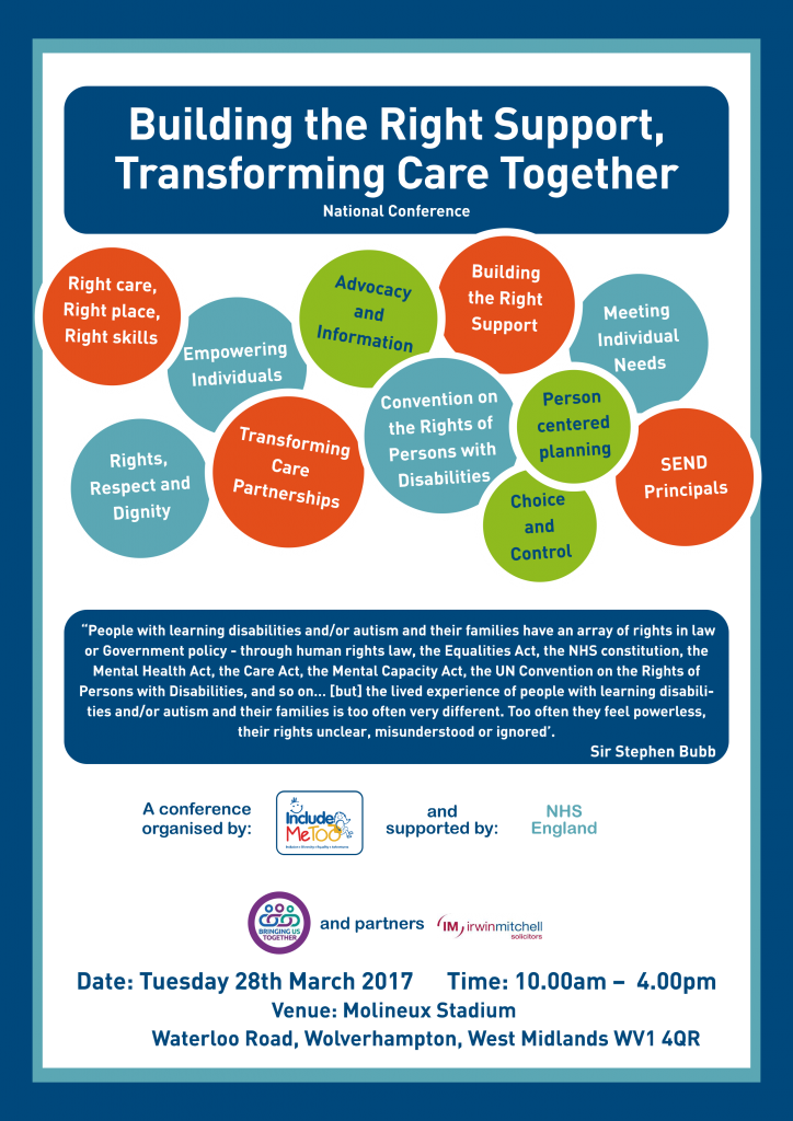 Include Me TOO Building the Right Support, Transforming Care Together